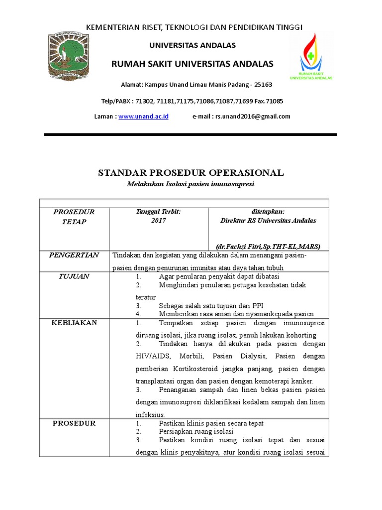 Melakukan Isolasi Pasien Imunosupresi | PDF