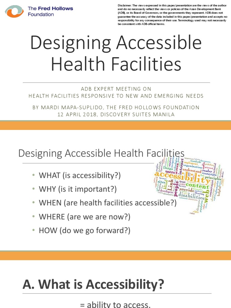 Designing Accessible Health Facilities | PDF | Accessibility | Asian ...