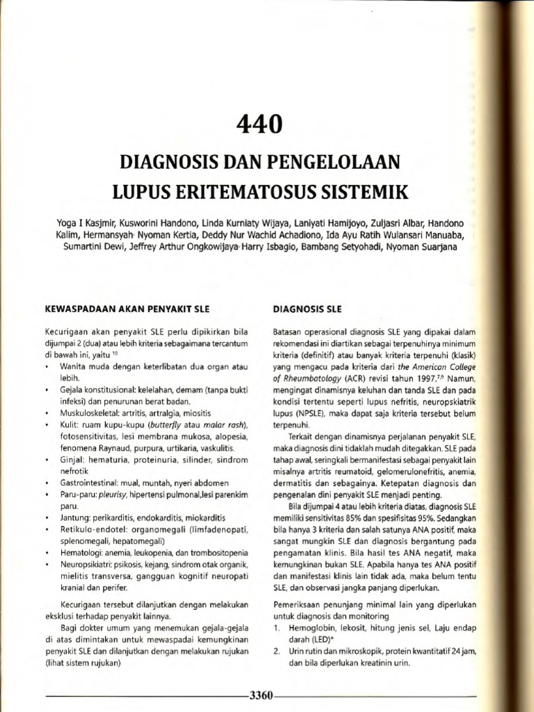 Diagnosis Dan Penatalaksanaan Lupus Eritematosus Sistemik | PDF
