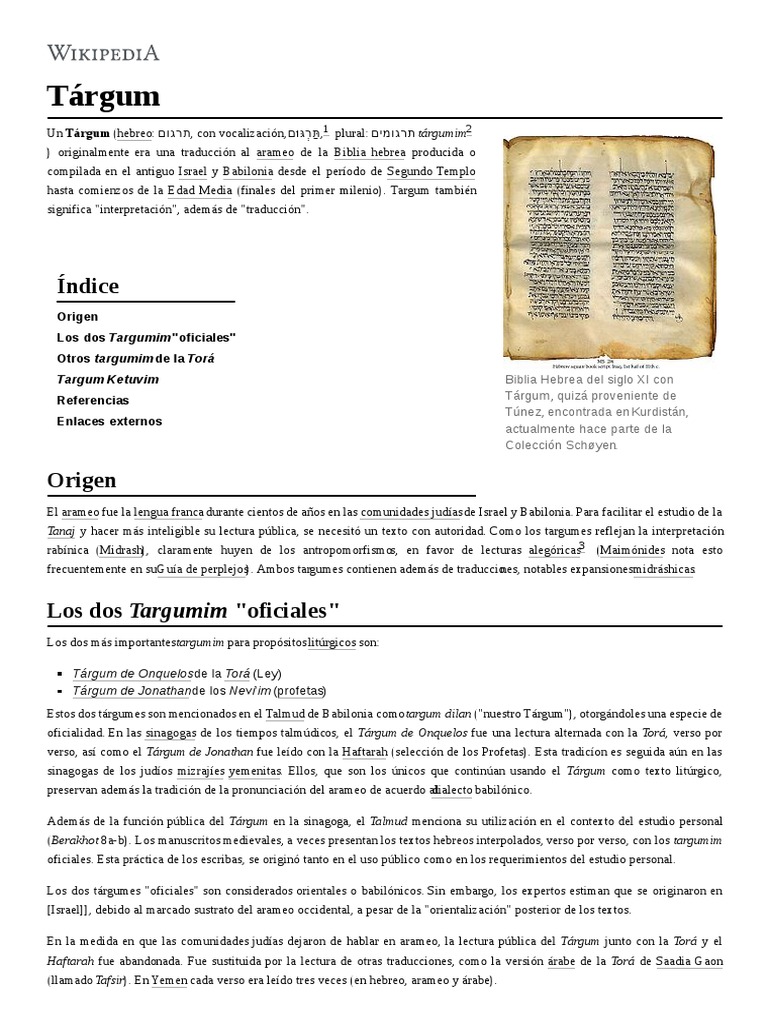 Tárgum.pdf | PDF | Textos Judios | Biblia hebrea