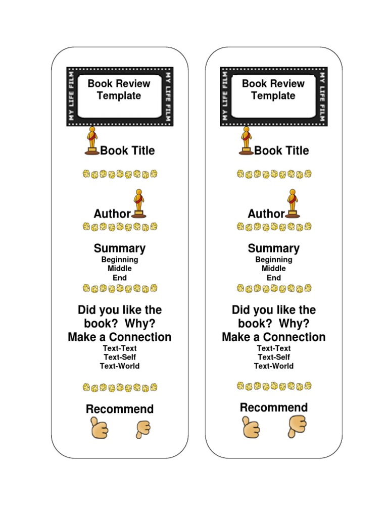 Book Review Bookmark Template | PDF