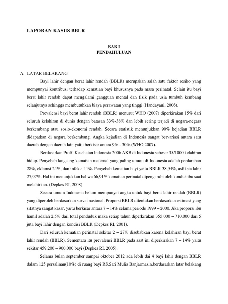 Laporan Kasus BBLR | PDF
