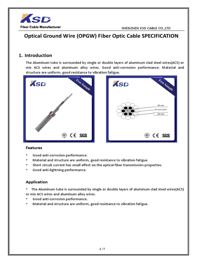 Opgw-Dab 24e9-Aa - Acs - 0 - 168 | PDF | Optical Fiber | Applied And ...