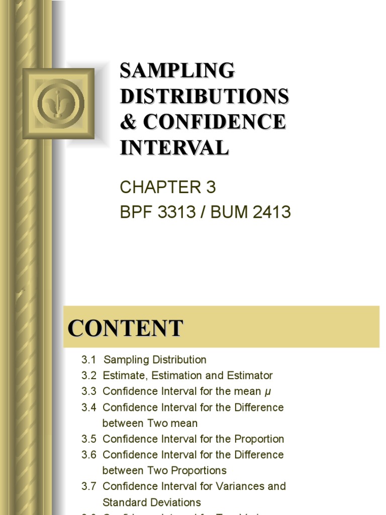 Chapter 3 Sampling Distribution and Confidence Interval | PDF ...