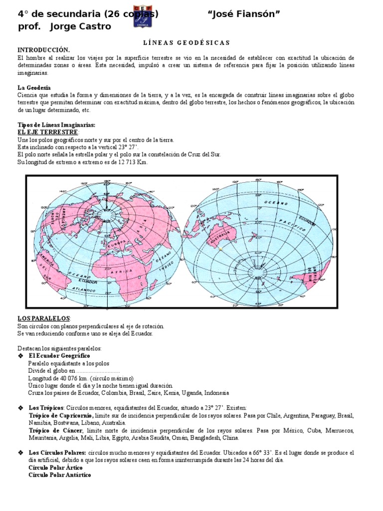 Líneas Geodésicas 4 Sec Geo | PDF | Geodesia | Ecuador