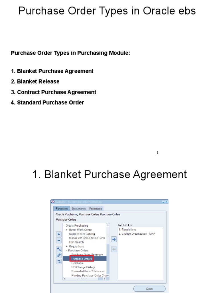 Purchasing Transactions in Oracle Ebs - BPA CPO | PDF | Business