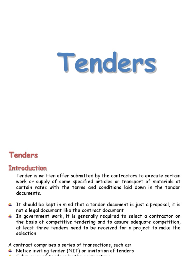 An Overview of the Tender Process: Requirements, Handling, and Key ...