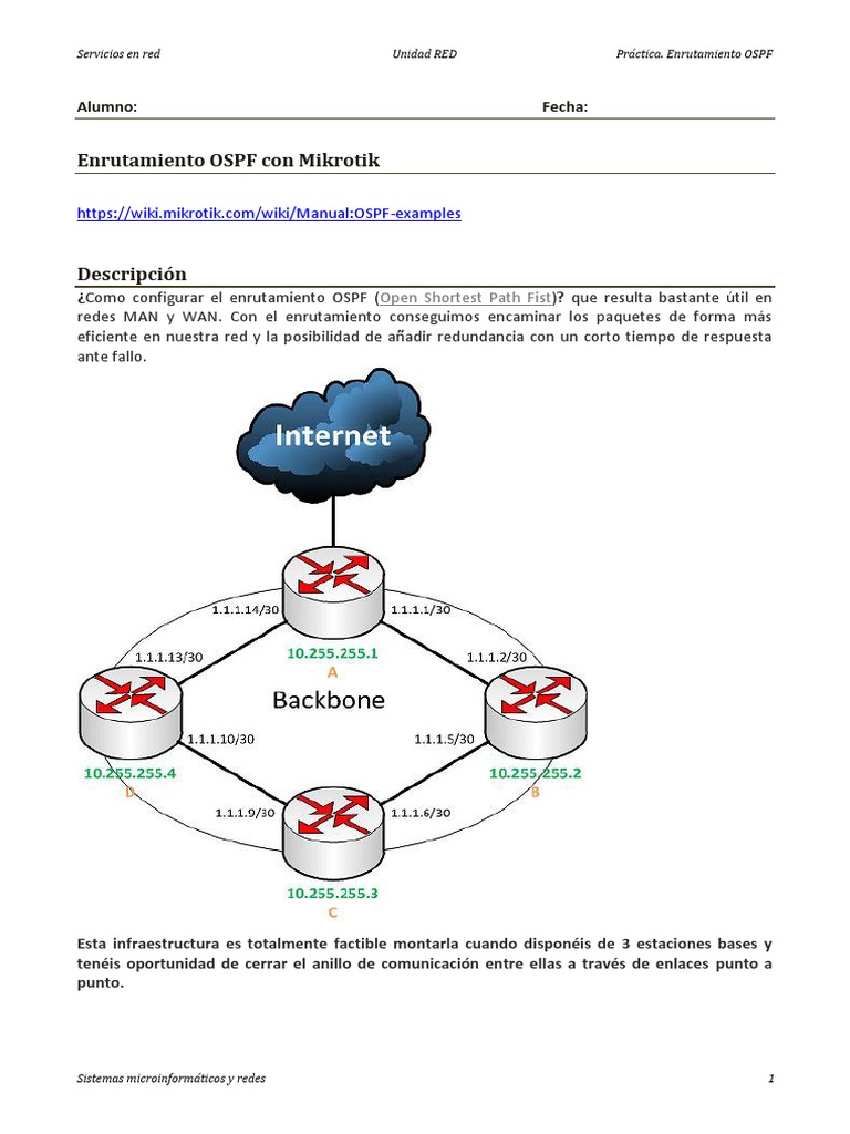 OSPF Enrutamiento Configuración | PDF | Enrutador (Computación) | Protocolos de internet