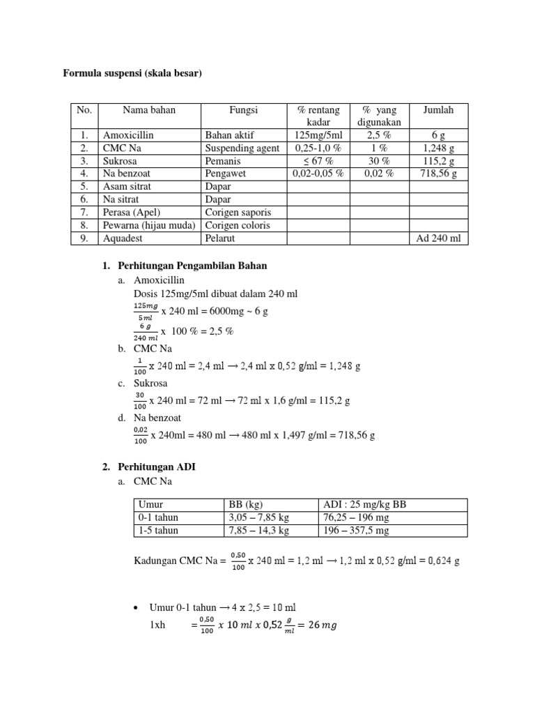 Formula Suspensi Skala Besar | PDF