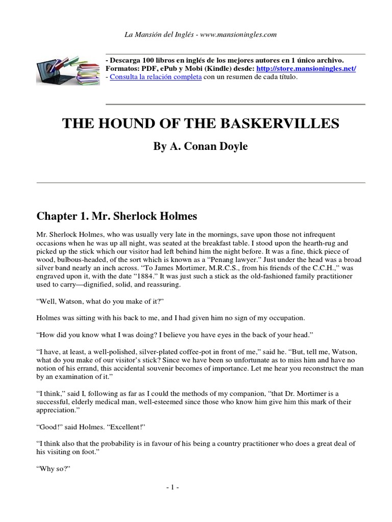 The Hound of The Baskervilles - Arthur Conan Doyle | Download Free PDF ...