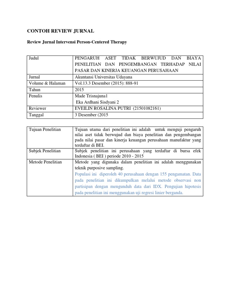 Contoh Review Jurnal Penelitian Akuntansi | PDF | Karier & Perkembangan
