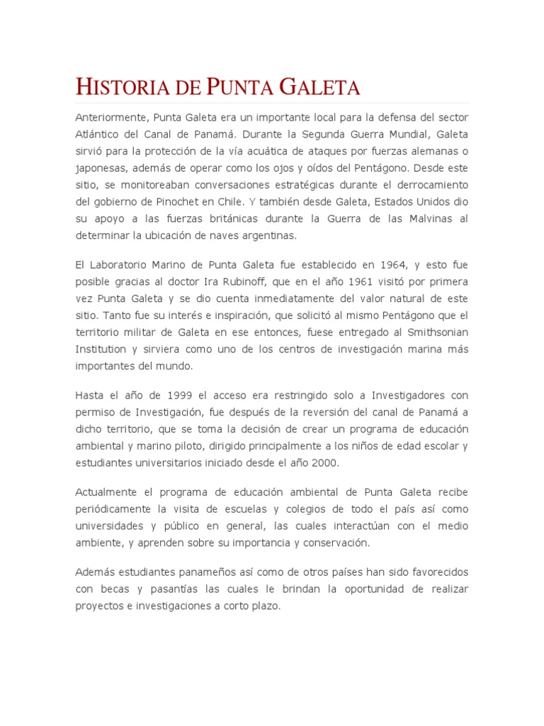 Historia y Educación en Punta Galeta | PDF | Ciencias sociales | Historia