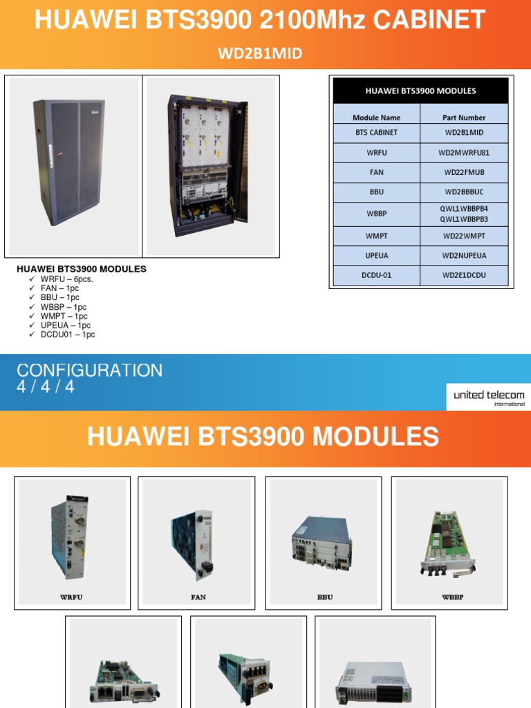 HUAWEI BTS3900 2100MHz Cabinet Configurations | PDF