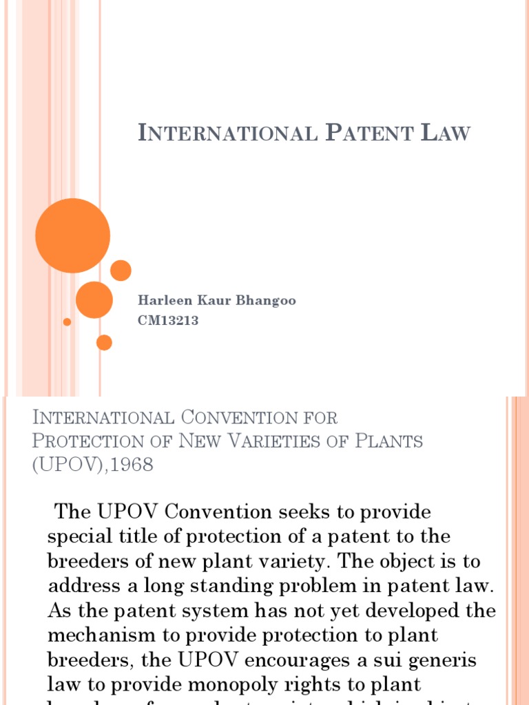 International Patent Law | PDF | Patent | Treaty
