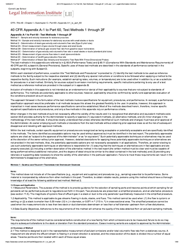 40 CFR Appendix A-1 To Part 60 | PDF | Chess Theory | Chess