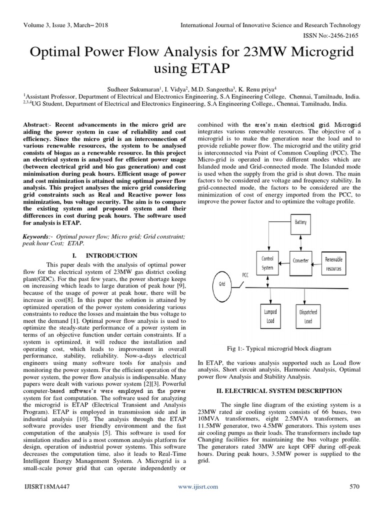 Optimal Power Flow Analysis For 23MW Microgrid Using ETAP | PDF | Electrical Grid | Distributed ...