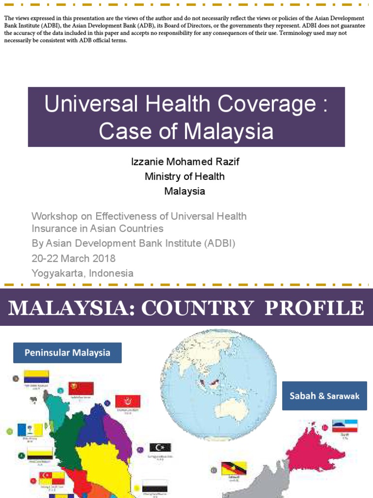 Universal Health Coverage : Case of Malaysia | Health System | Malaysia ...