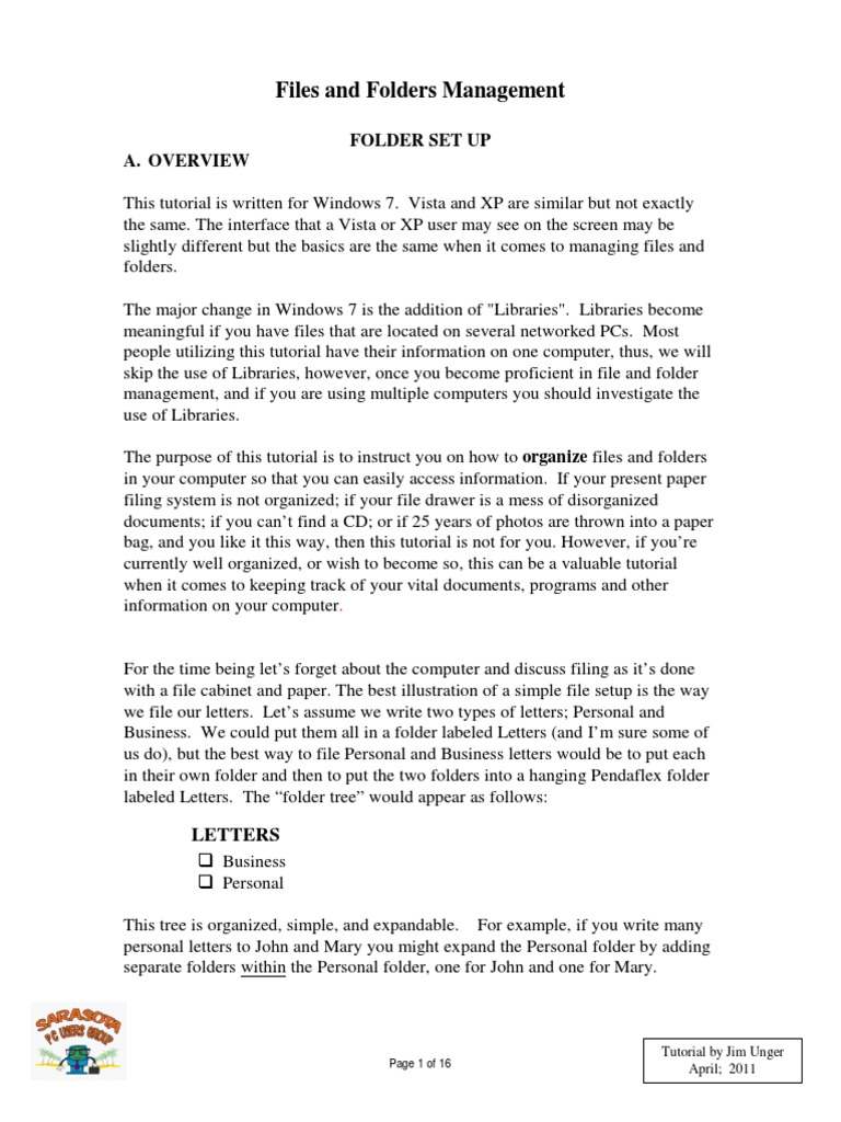 Files And Folders Tutorial Win 7 Pdf Pdf Computer File Directory Computing 