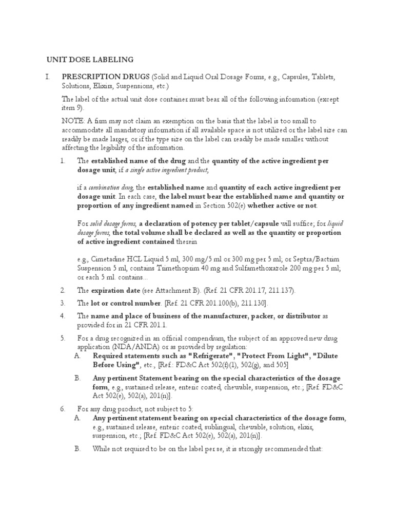 Dosage Forms, The Total Volume Shall Be Declared As Well As The ...