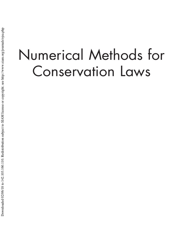 Hesthaven2018-Numerical Methods Conservation Laws | PDF | Numerical Analysis | Nonlinear System