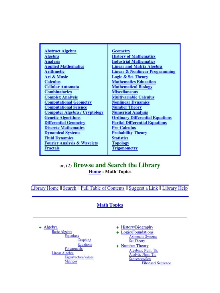 Math Topics | PDF | Mathematical Analysis | Teaching Mathematics