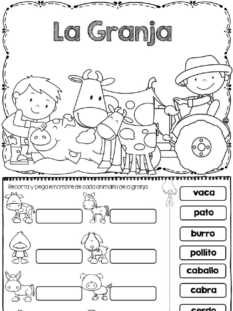 Motricidad Fina Con Los Animales de La Granja | PDF