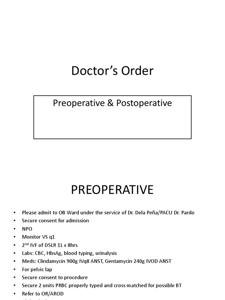 Doctor's Order | PDF