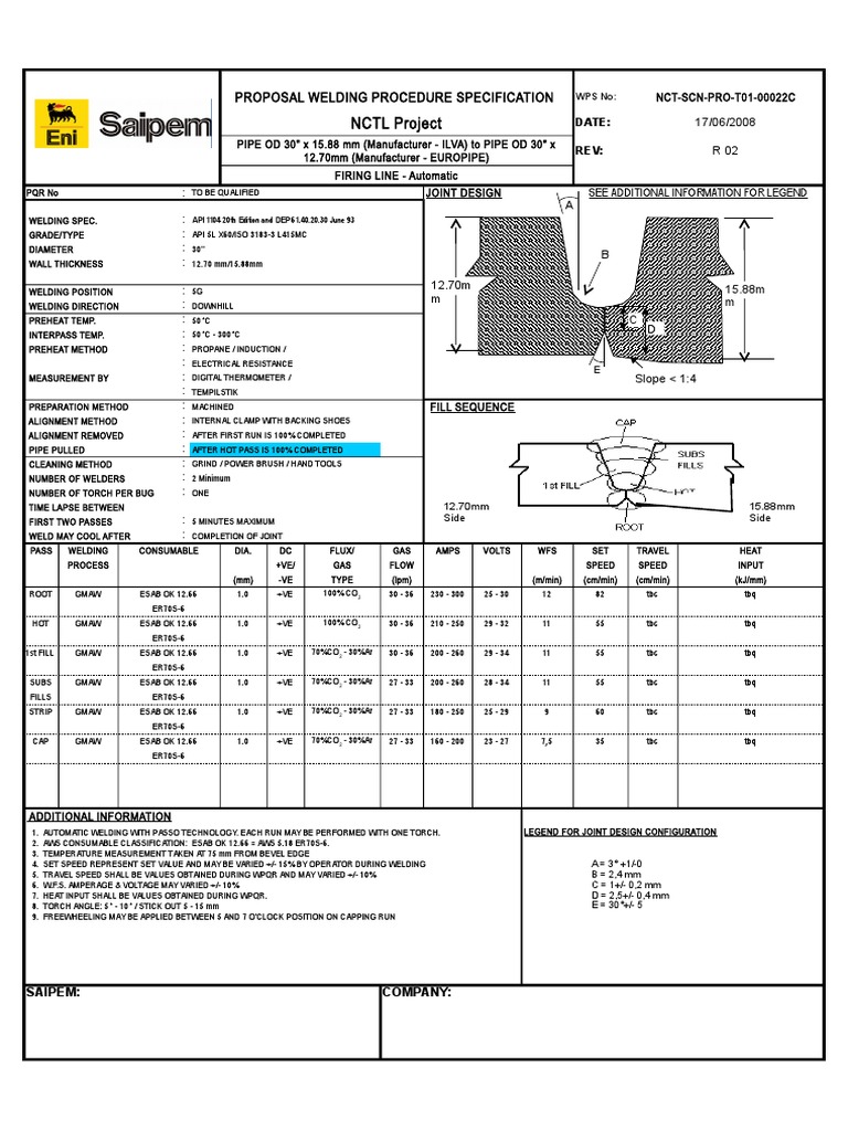 NCTL Project: Proposal Welding Procedure Specification | PDF | Welding | Construction