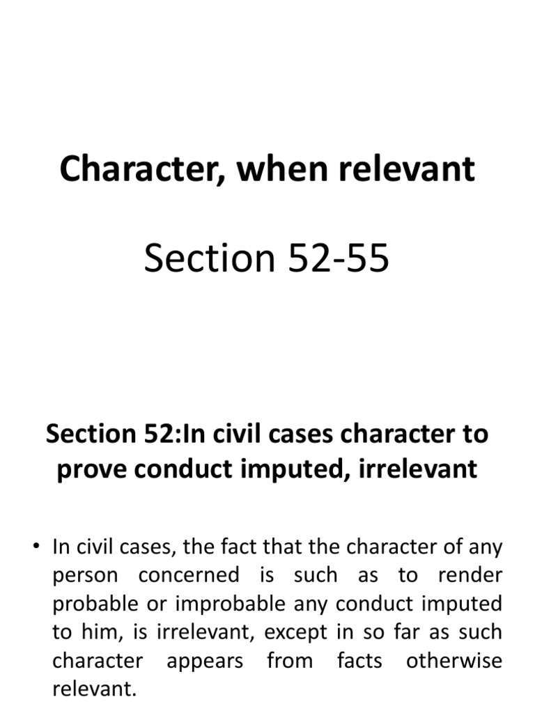 Relevancy of Character in Legal Cases | PDF | Damages | Evidence