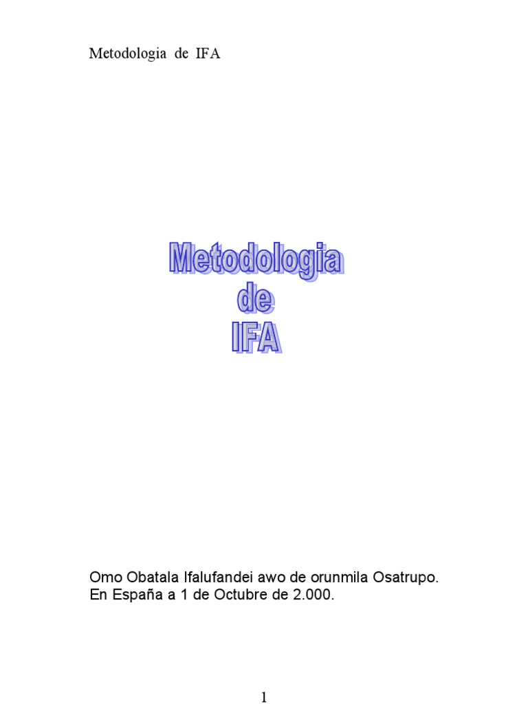 Libro Metodologia de Ifa Full Import Ante | PDF | Religión y creencia ...