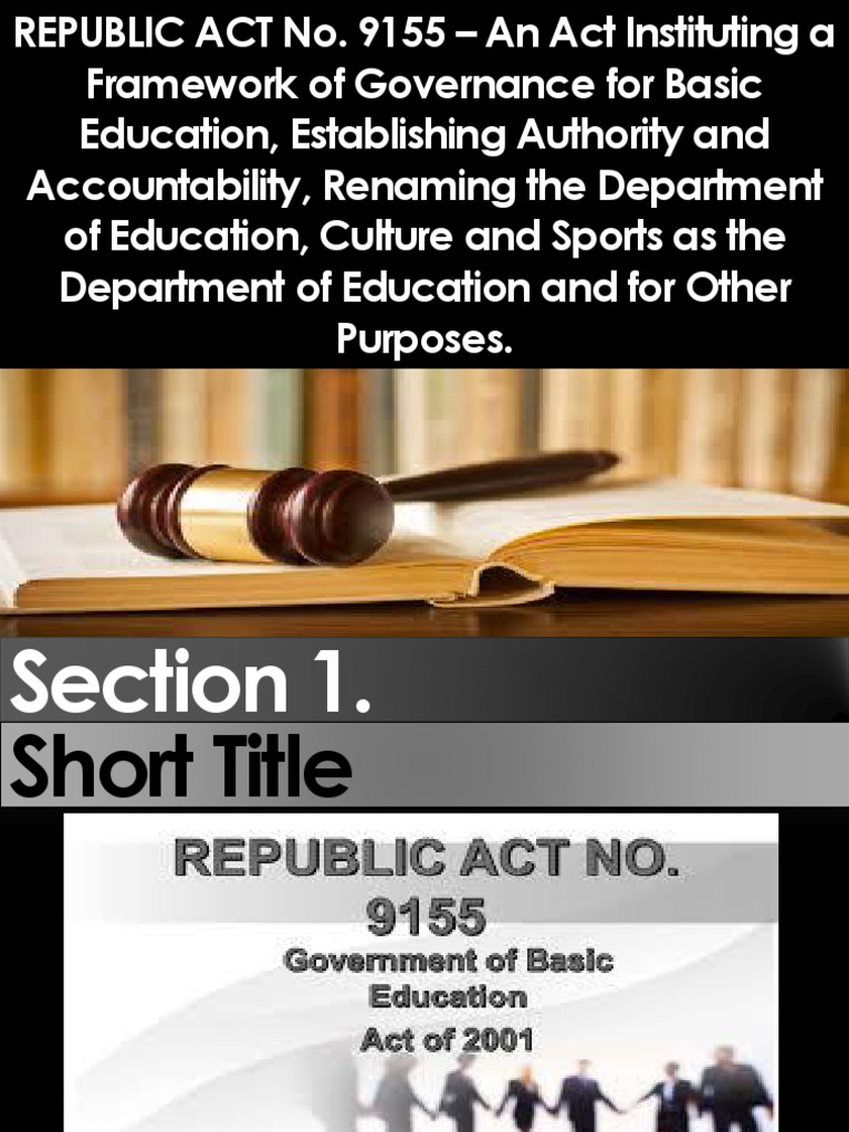 Ra 9155 | PDF | Governance | Teachers