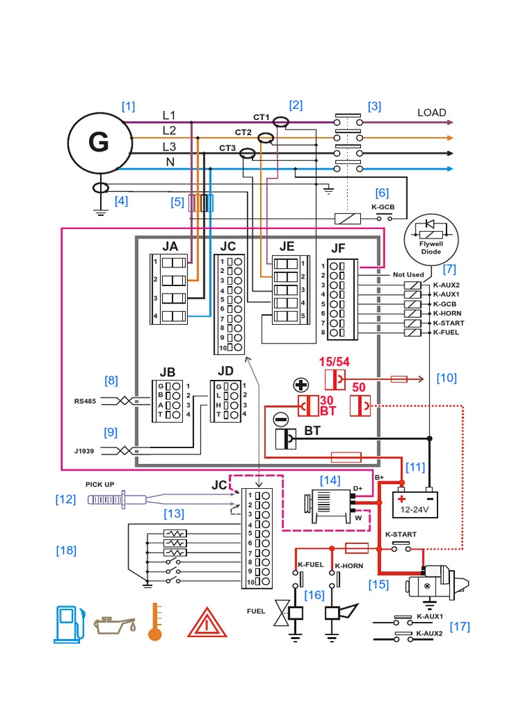 Diesel Generator Control Panel Wiring Diagram PDF | PDF