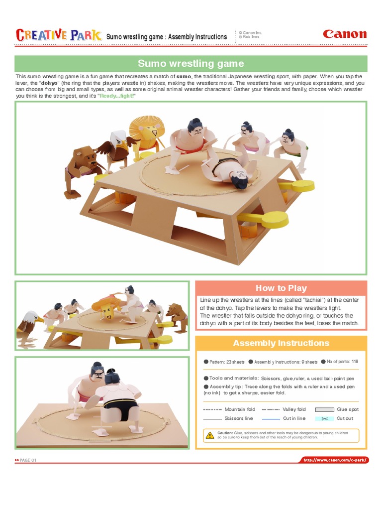 Sumo Wrestling Game Assembly: Detailed Instructions for Constructing a ...