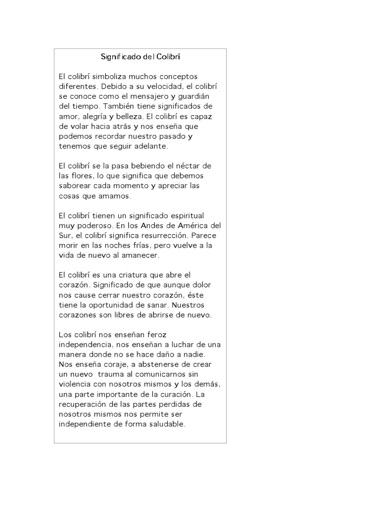 Colibri Pdf Pdf
