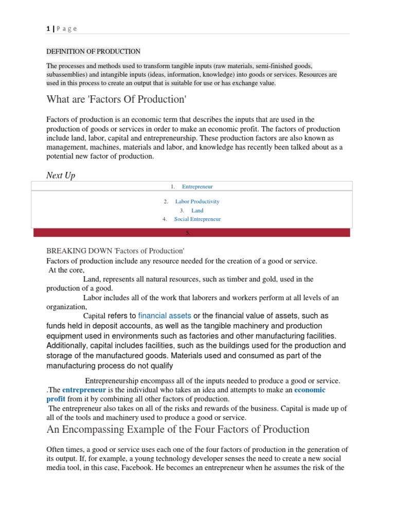 Definition of Production | PDF | Average Cost | Production Function