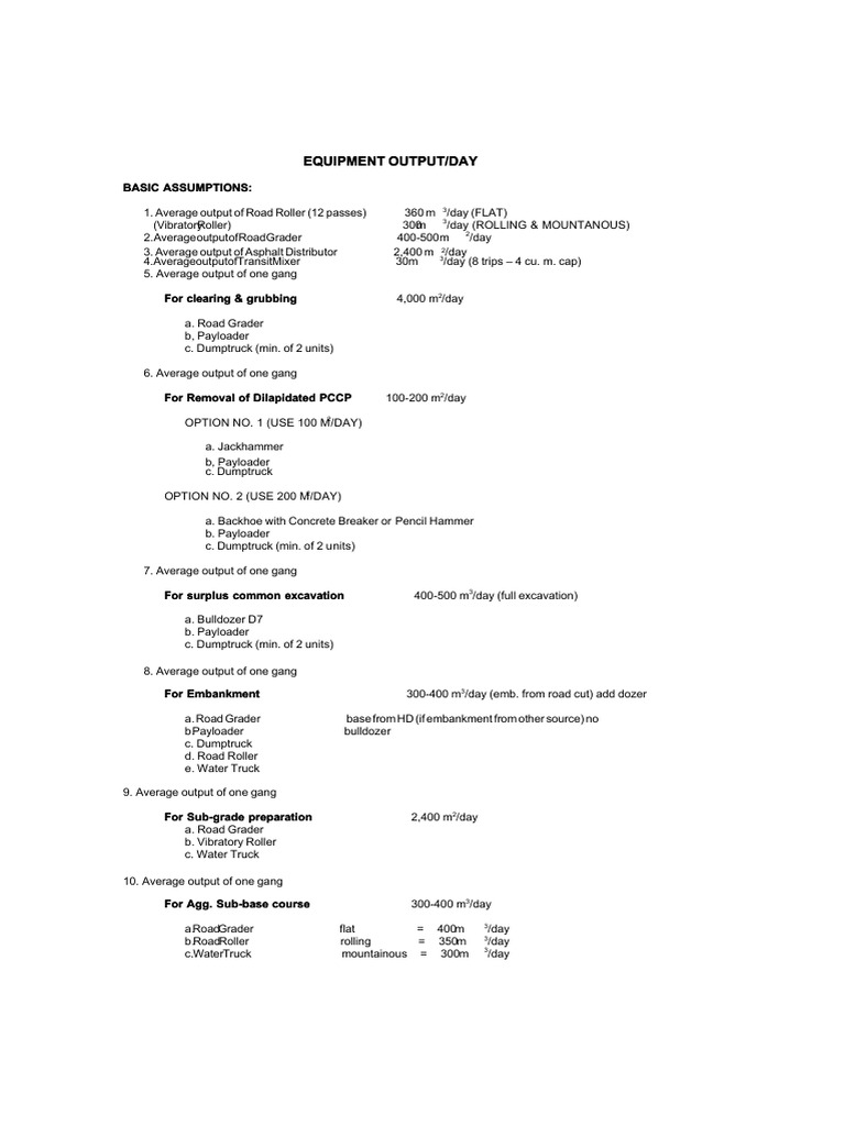 DPWH Cost Estimate Guidelines Road Concrete | PDF | Road | Concrete