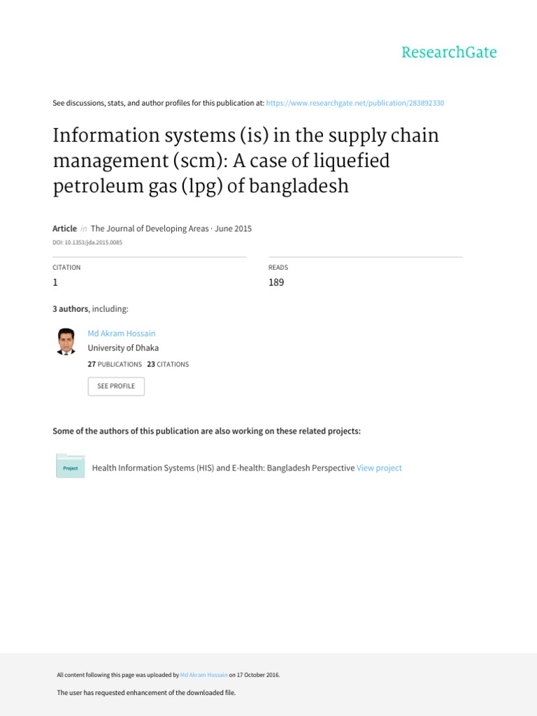 Application of Information Systems in the Supply Chain of the Liquefied ...