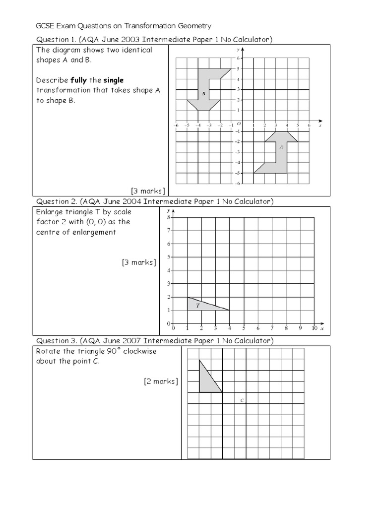 GCSE Exam Questions On Plans and Elevations PDF | PDF | Shape | Triangle