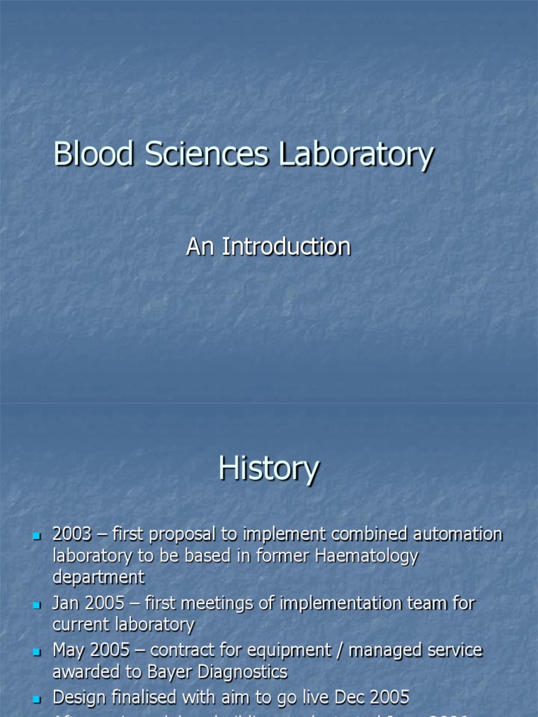 Blood Sciences Laboratory: An Introduction | PDF | Computing And ...