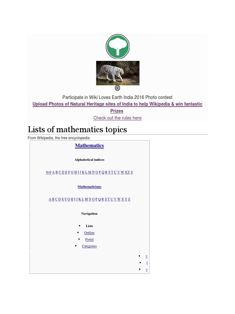 Lists of Mathematics Topics | PDF | Combinatorics | Teaching Mathematics