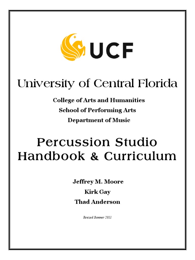 UCF Percussion Studio Handbook | PDF | Drum Kit | Leisure