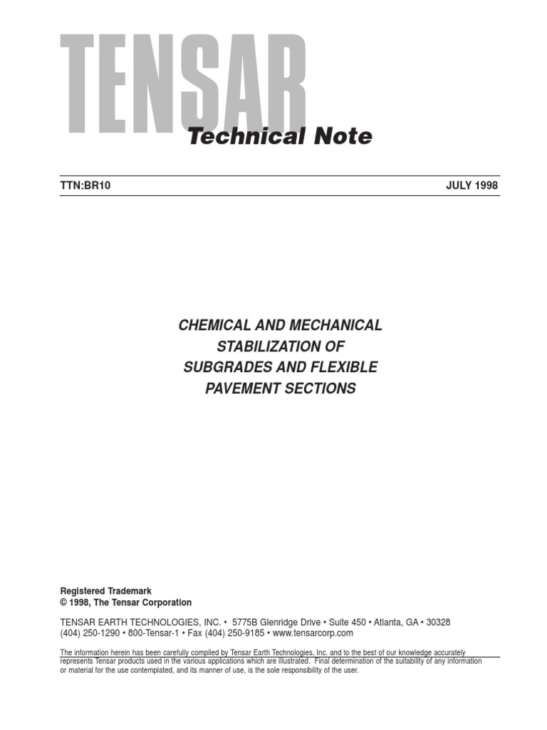 TENSAR Cement Stabilization | PDF | Road Surface | Soil
