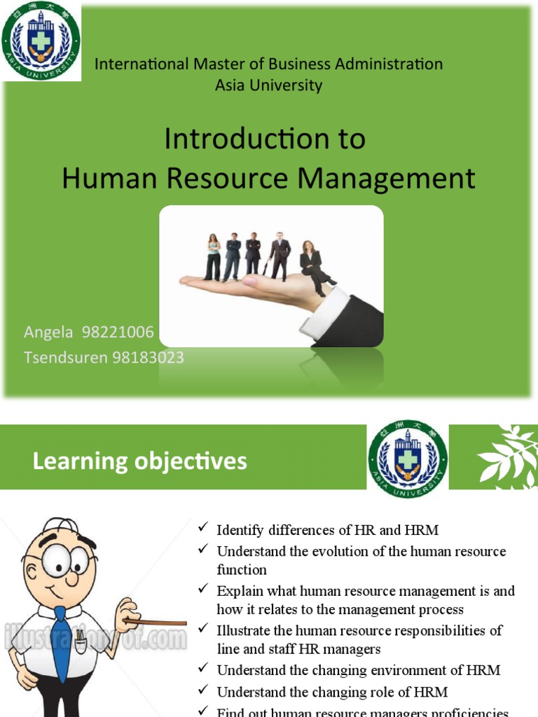 Introduction To Human Resource Management: International Master of ...
