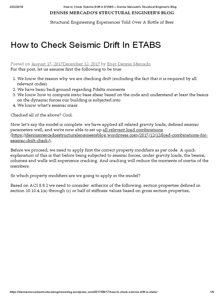 How To Check Seismic Drift in ETABS - Dennis Mercado's Structural ...