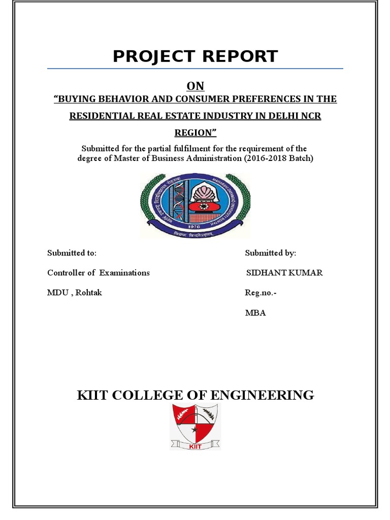 Project Report: Kiit College of Engineering | PDF | Consumer Behaviour ...