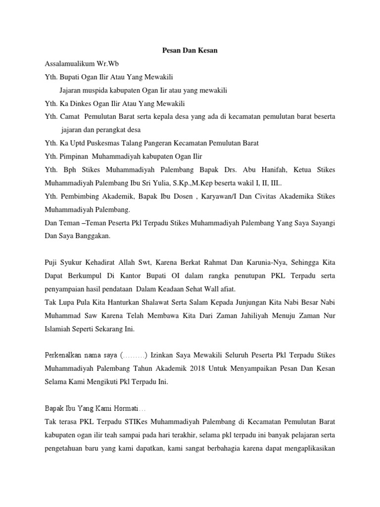 Pesan Dan Kesan | PDF