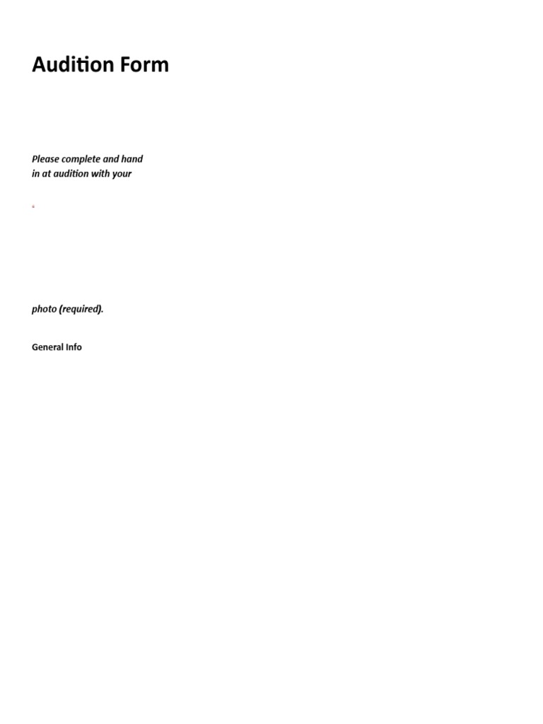 Audition Sample | PDF