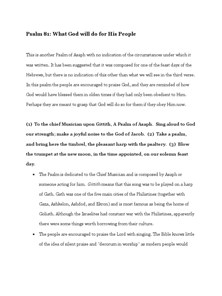Psalm 81 PDF Rosh Hashanah Religious Behaviour And Experience