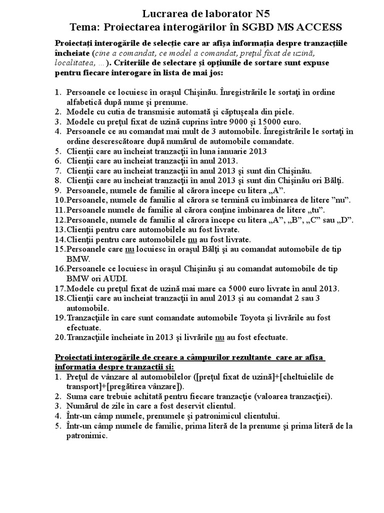 Lucrarea de Laborator N5A | PDF