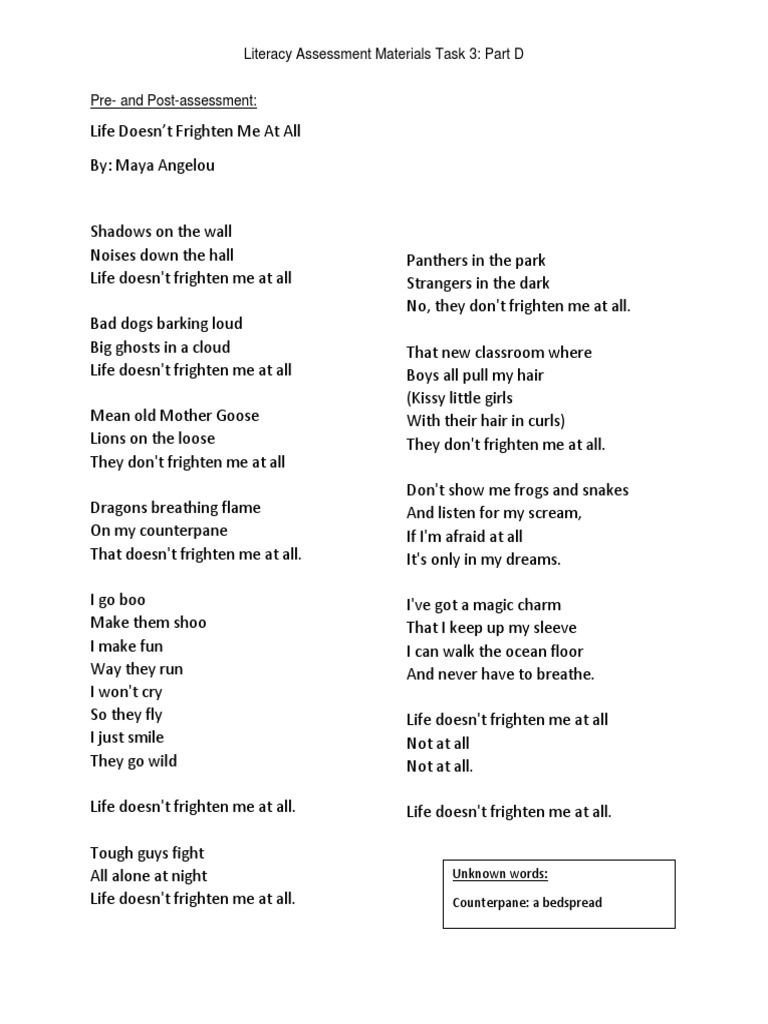 Ela Pre-Post-Assessment | PDF | Poetry